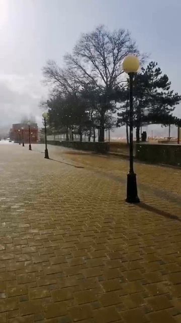 Редкие кадры! Снег в Анапе!