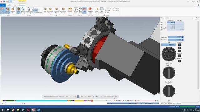 ТОЛЬКО ВИДЕО! Симуляция в модуле Токарно - фрезерной обработки в MasterCAM 2022 Часть 1