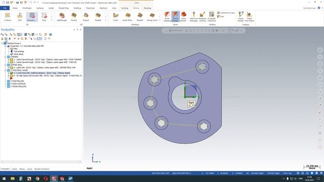 Урок 9. Токарная обработка с применением С оси в MasterCAM/MastreCAM CNC Turning with C-Axis