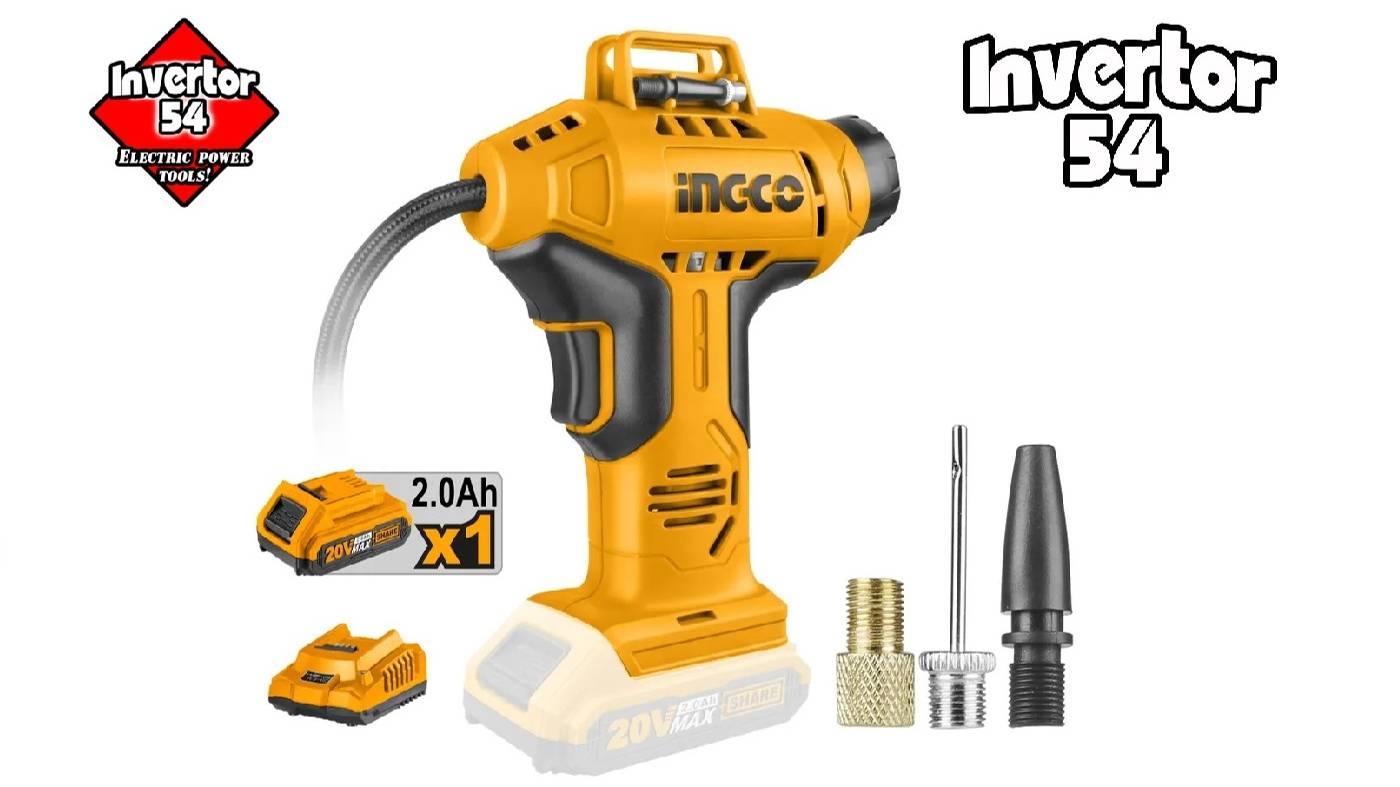 Аккумуляторный компрессор TOTAL / inGCo для накачки колес