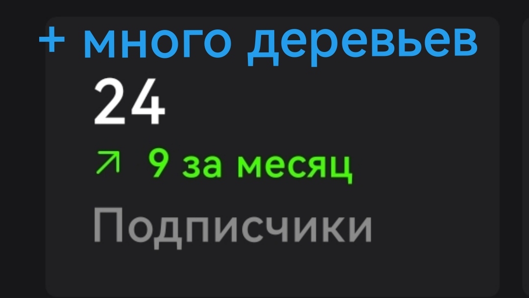 Ураааа!!!! у меня 24 подписчика(много деревьев в мир подписчиков)