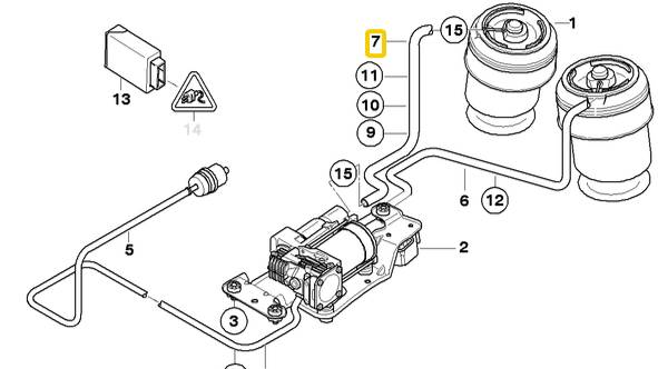 BMW X5 E70 - Дооснащение штатной одноосной пневмоподвеской. Опция S220-РЕГУЛЯТОР ДОРОЖНОГО ПРОСВЕТА