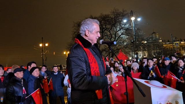 Торжественная разводка Дворцового моста в честь празднования Китайского Нового года (1)