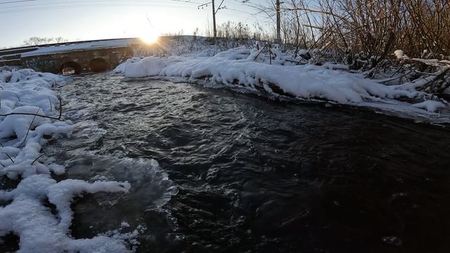 Зимний ручей Сосновая Поляна