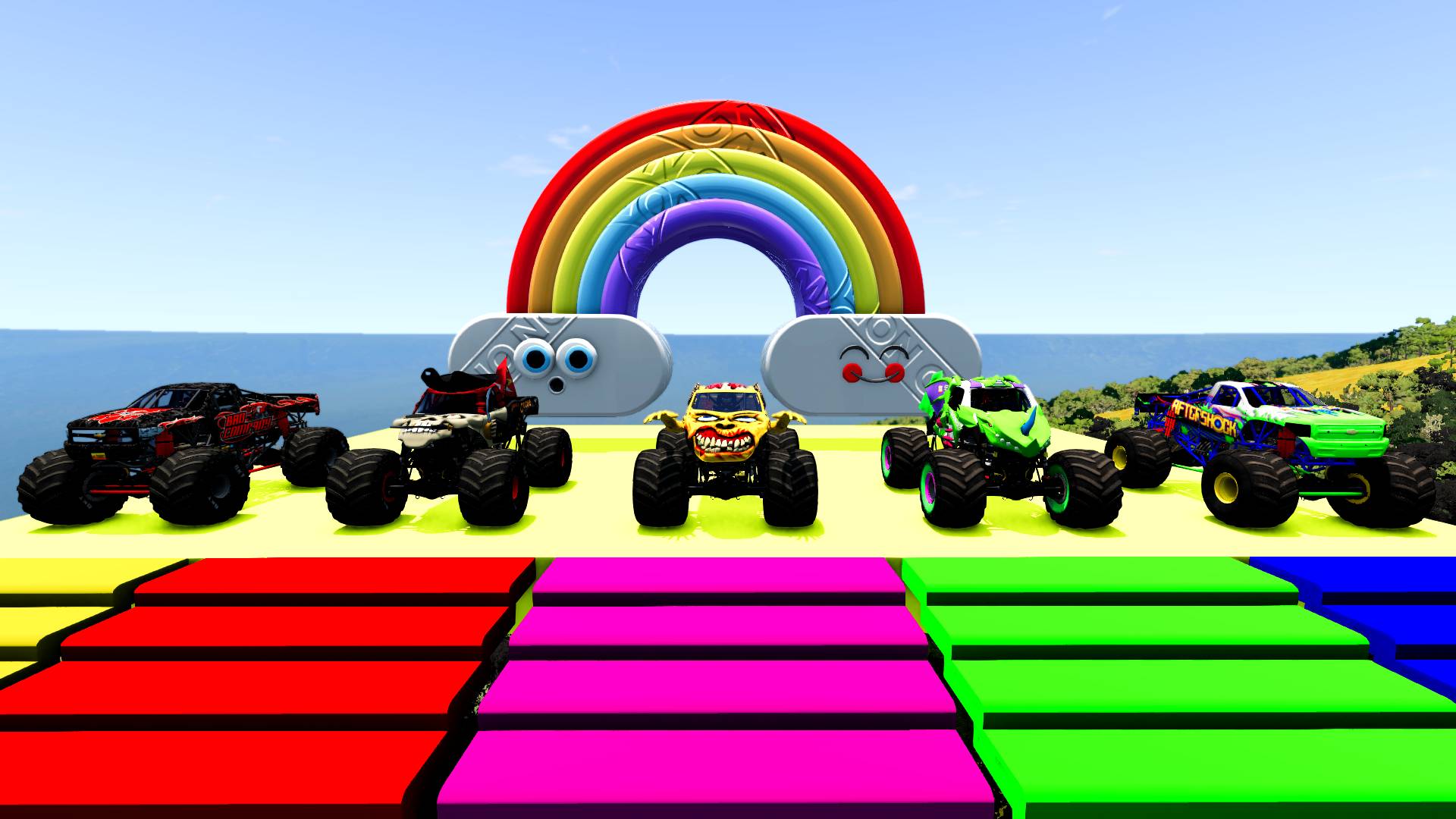 МУЛЬТИКИ ПРО МАШИНКИ МОНСТР ТРАК ПРОТИВ ПРЕПЯТСВИЙ