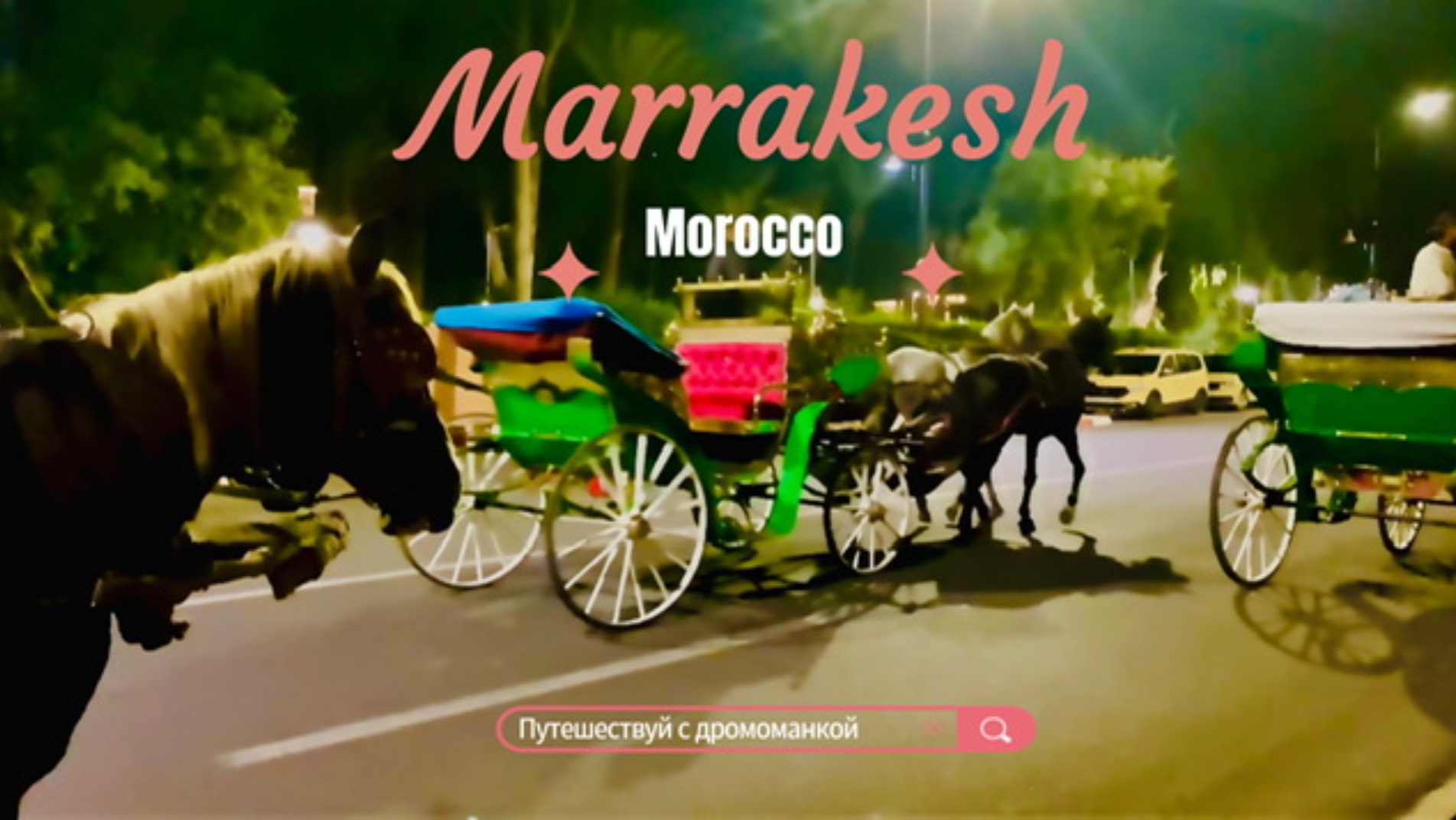Вечерний Марракеш. Прогулка в карете на лошадях.
#морокко #марракеш