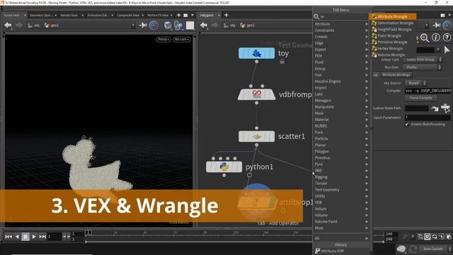 Движущиеся точки в Houdini - Python, VOPs, VEX, Solvers, DOPs и Keyframes