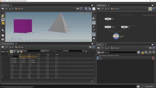 Геометрическая таблица в Гудини