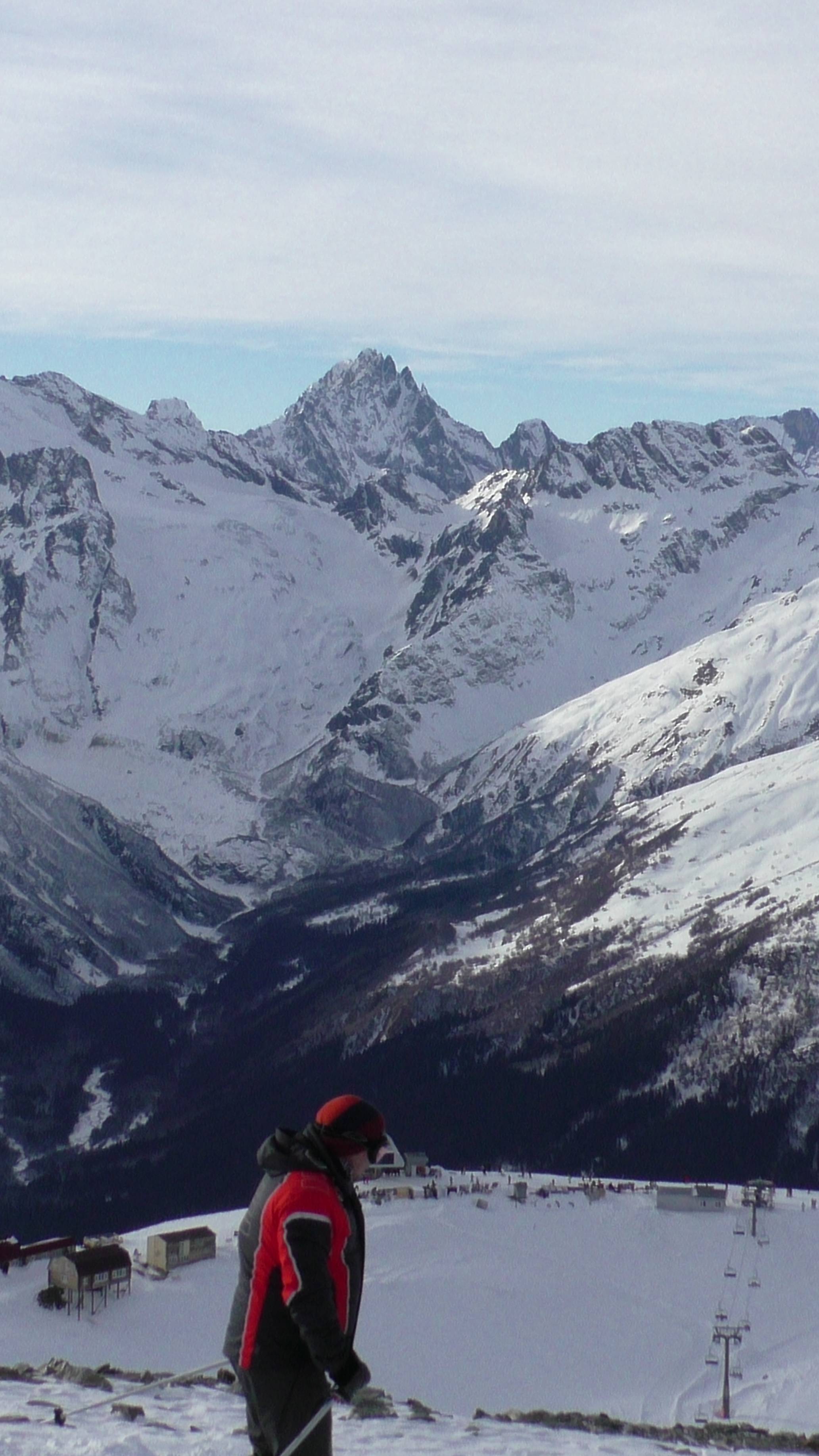 Горнолыжный курорт  Домбай. Немного экстрима.