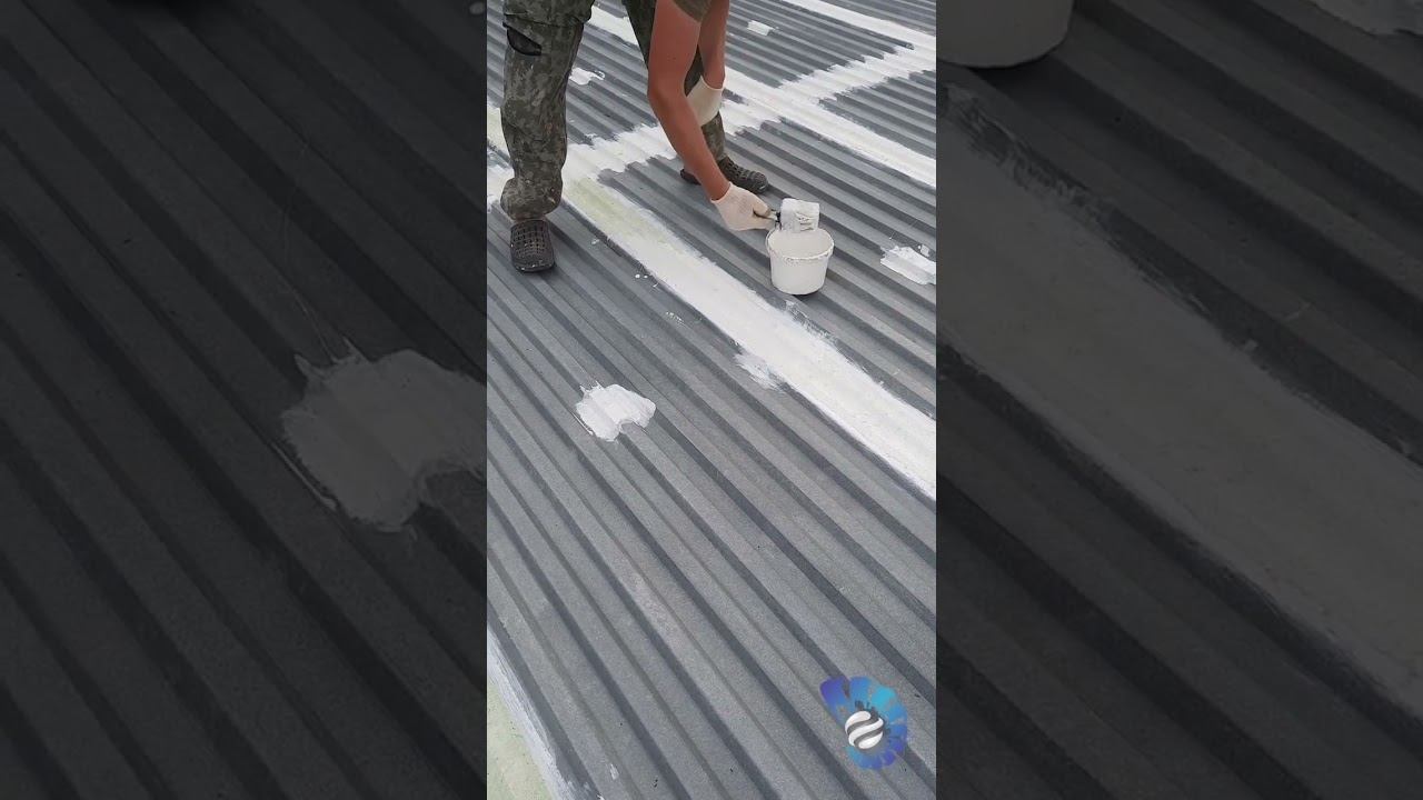 Ремонт протечек составом Nautilus РУФ ПРО на профнастиле