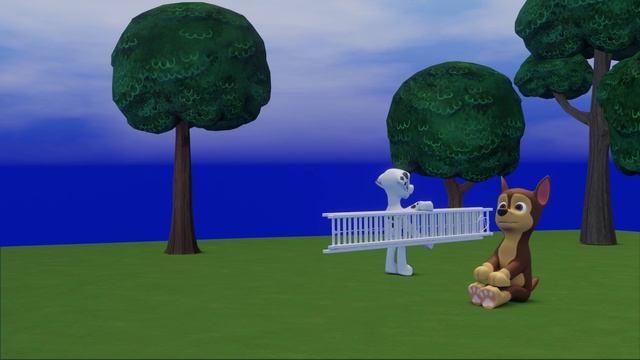 Фан-анимация.Маршал работает с трёхколенной лестницей.