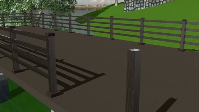 Ограждение из ДПК Holzhof для пирсов, набережных, таунхаусов