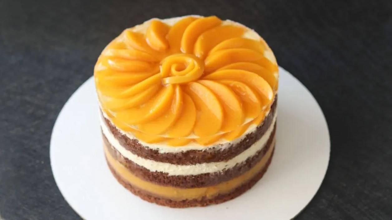 ЛЕГКИЙ ФРУКТОВЫЙ ТОРТ🔥 ПЕРСИК-ШОКОЛАД