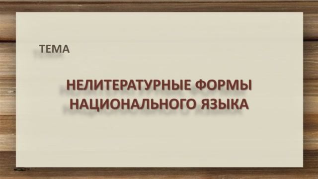 Нелитературные варианты национального языка.wmv