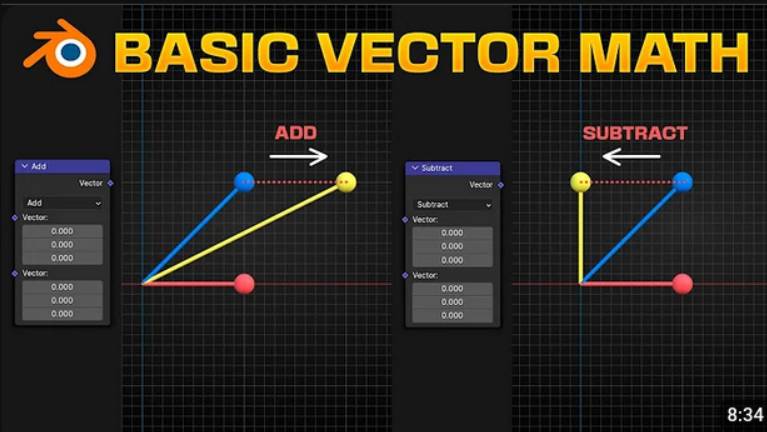 Как работает Vector Math ADD и SUBTRACT  Blender - Geometry Nodes