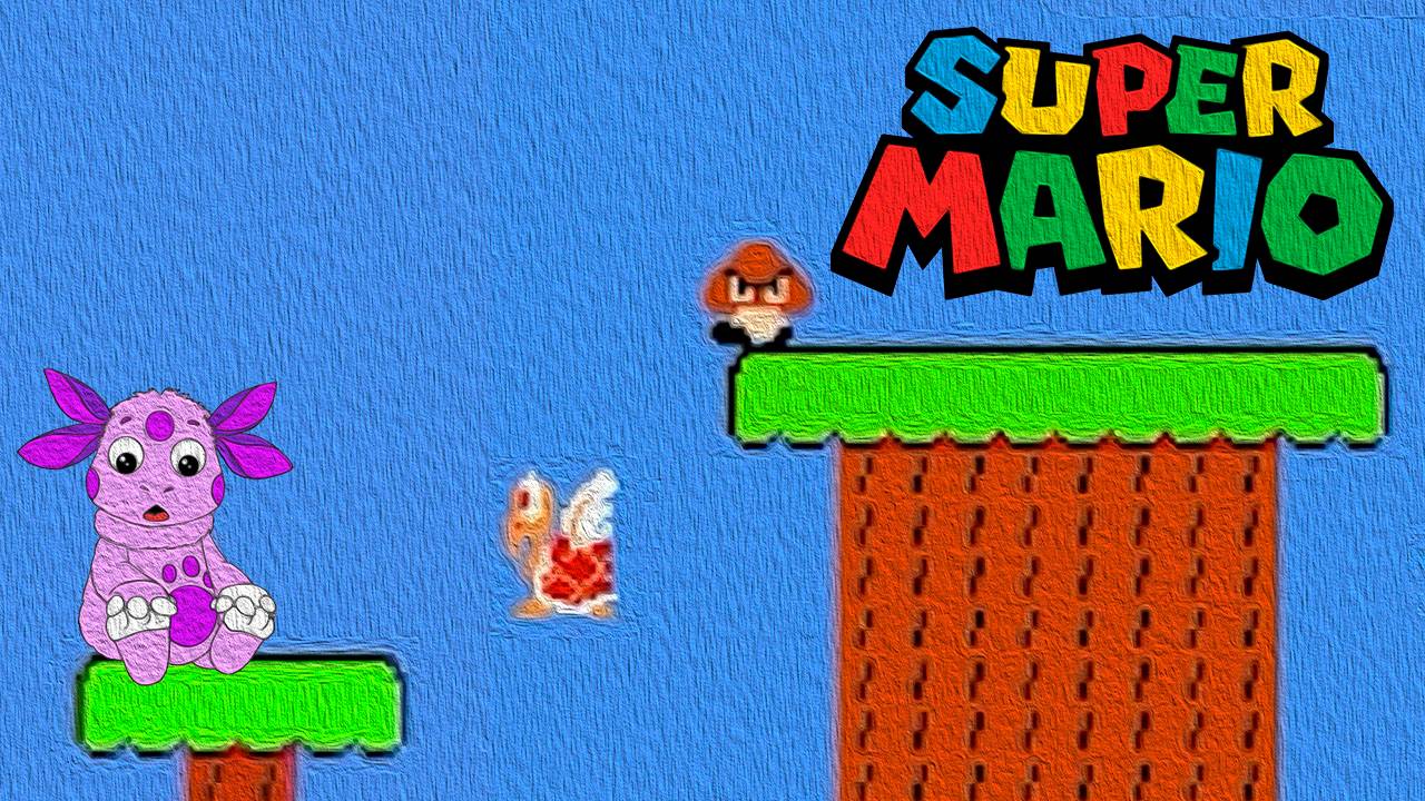 Лунатик попал в игру Супер Марио 1-3