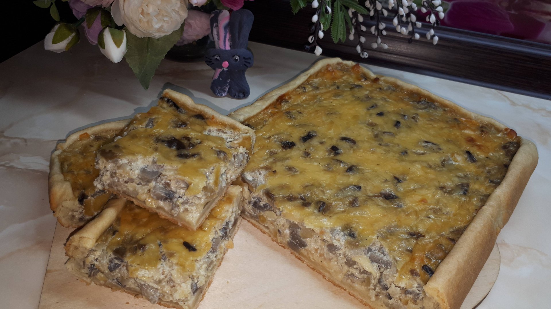 Закусочный пирог с грибами. Вкусная минутка от Натали.