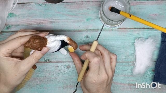 Ватный мишка: как сделать лапти ватной игрушке