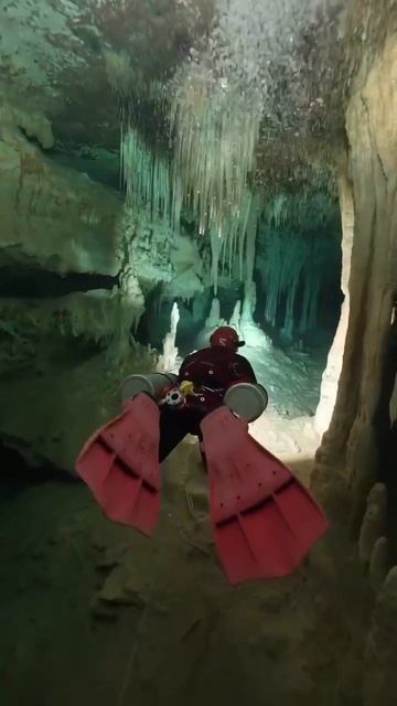 Immersed in the awe-inspiring beauty of Mexico’s underwater cave!!