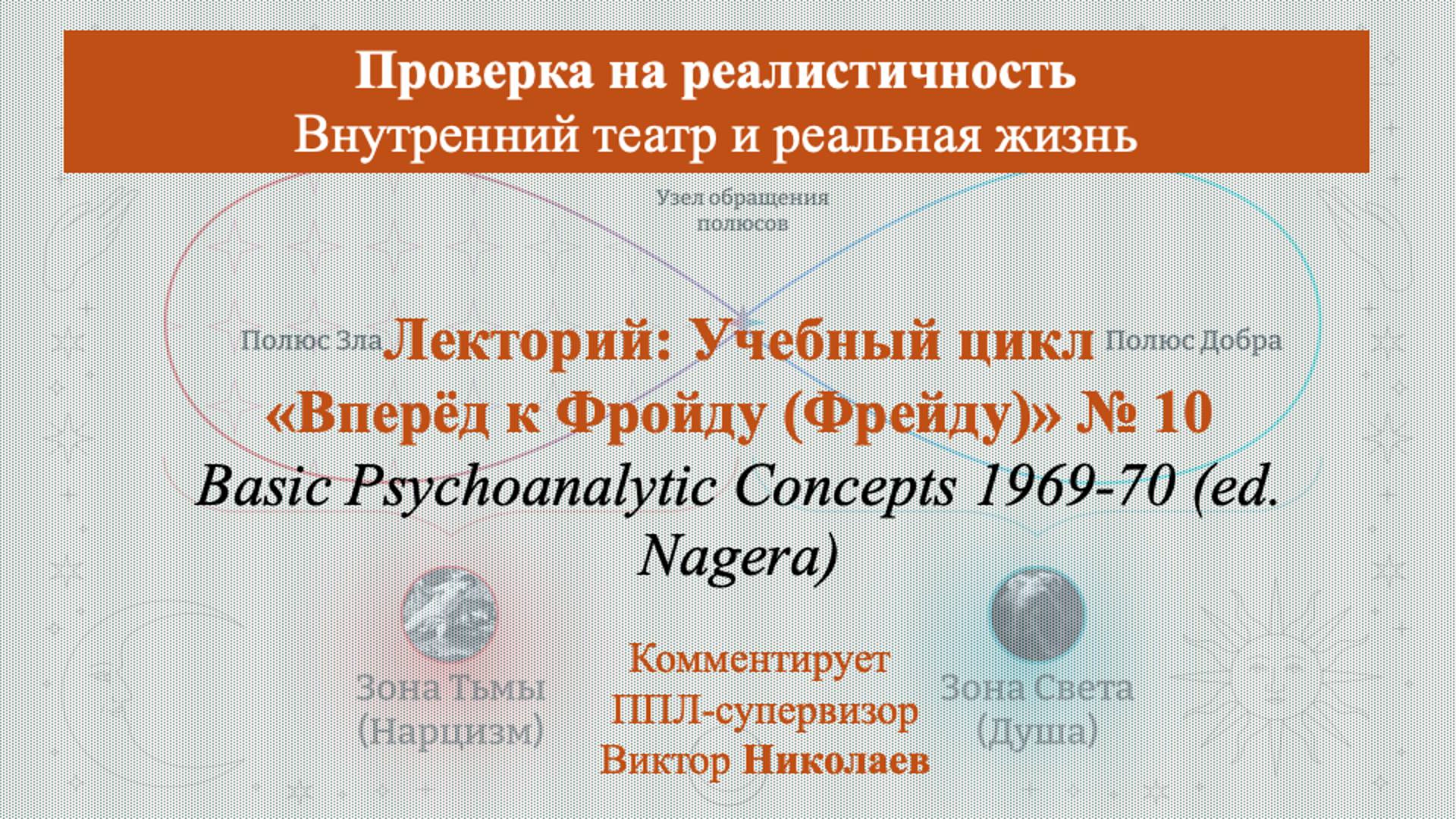 Вершина метапсихологии – проверка на реалистичность. Цикл «Вперёд к Фройду» № 10. В. Николаев (ППЛ)