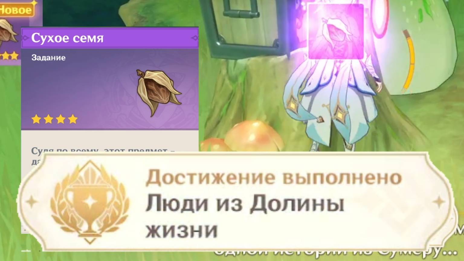 Сухое семя в разломе Достижение Люди из Долины жизни Ли Юэ Достижения Секреты Genshin Impact