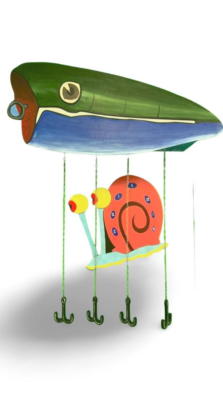 Оборудование «Настенная рыба-приманка с цепями и якорями» для квеста «Спанч Боб»