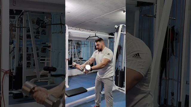 Махи гантелей перед собой (2 варианта)