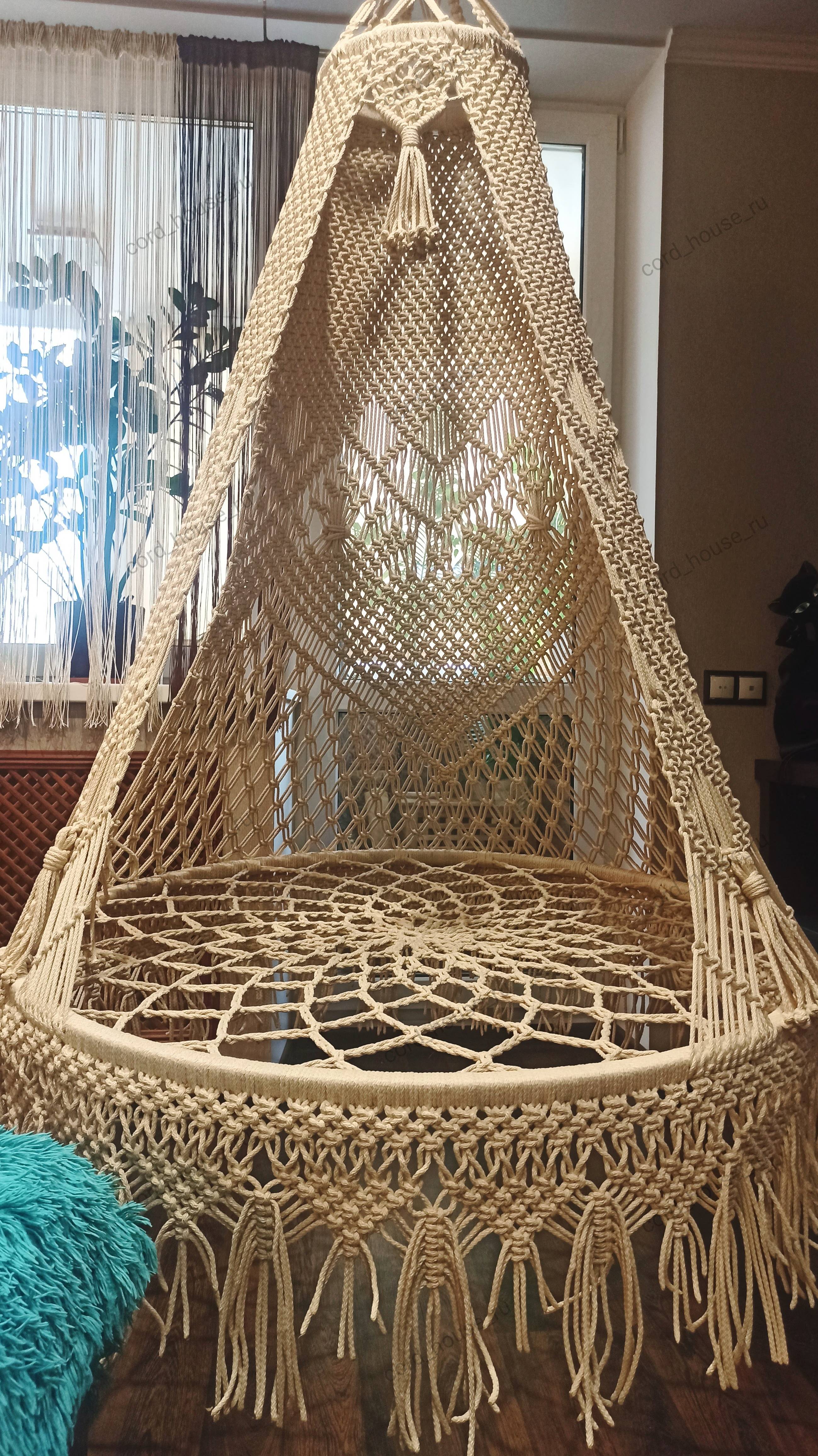 Подвесное кресло макраме для дома и сада.