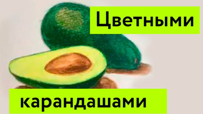 Как нарисовать авокадо? | Урок по рисованию  акварельными карандашами для новичков #2