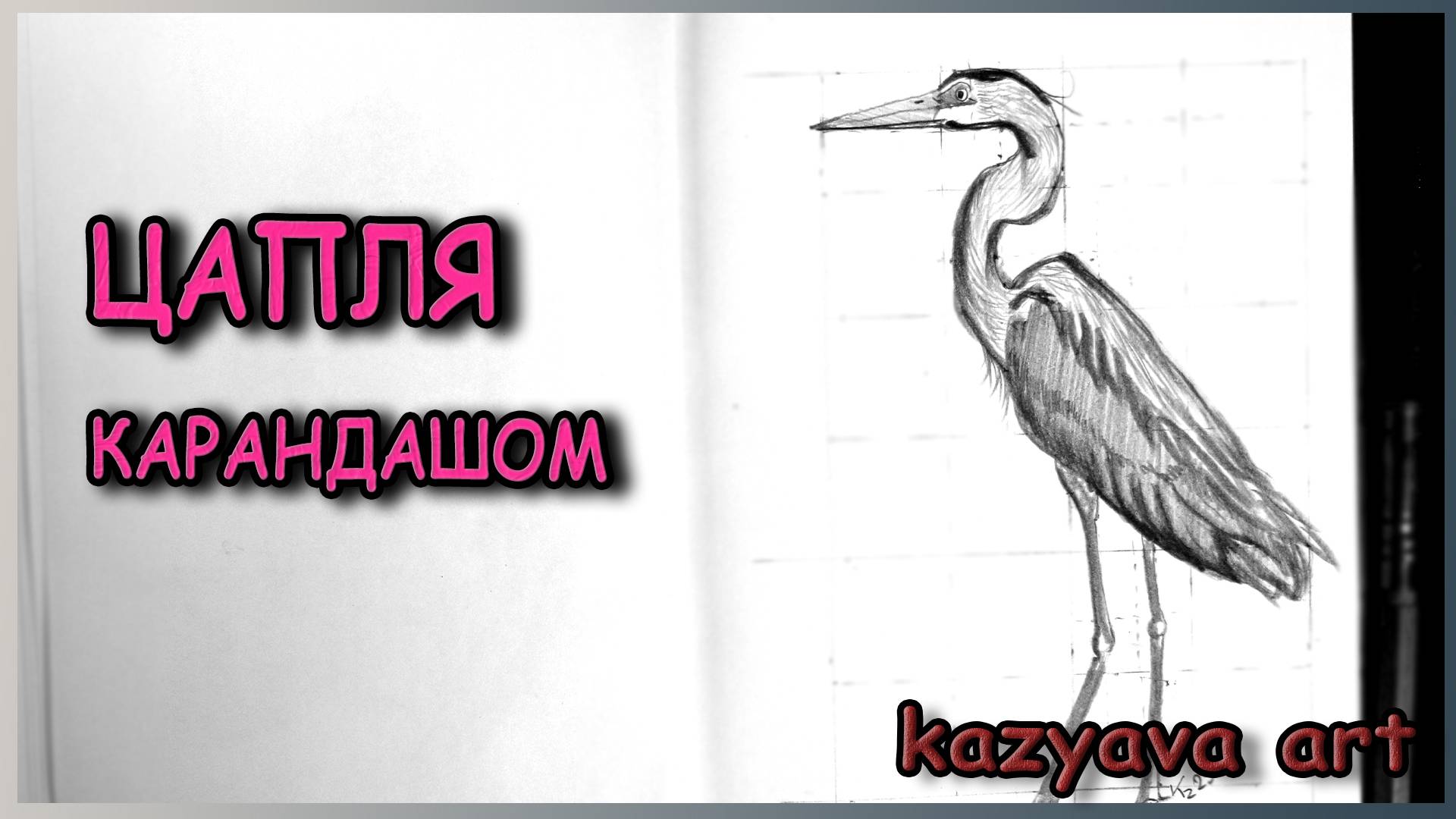 Как нарисовать ЦАПЛЮ карандашом. Поэтапное рисование 2025г