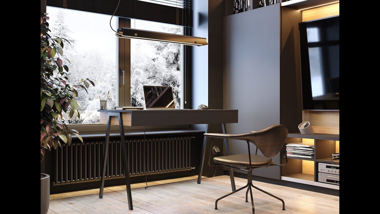 Компактное рабочее место для дома с выдвижной столешницей.