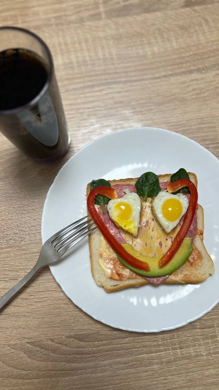 Завтрак-признание в любви❤️ на 14 февраля #ValentineDay #Love #Heart #Kiss #breakfast