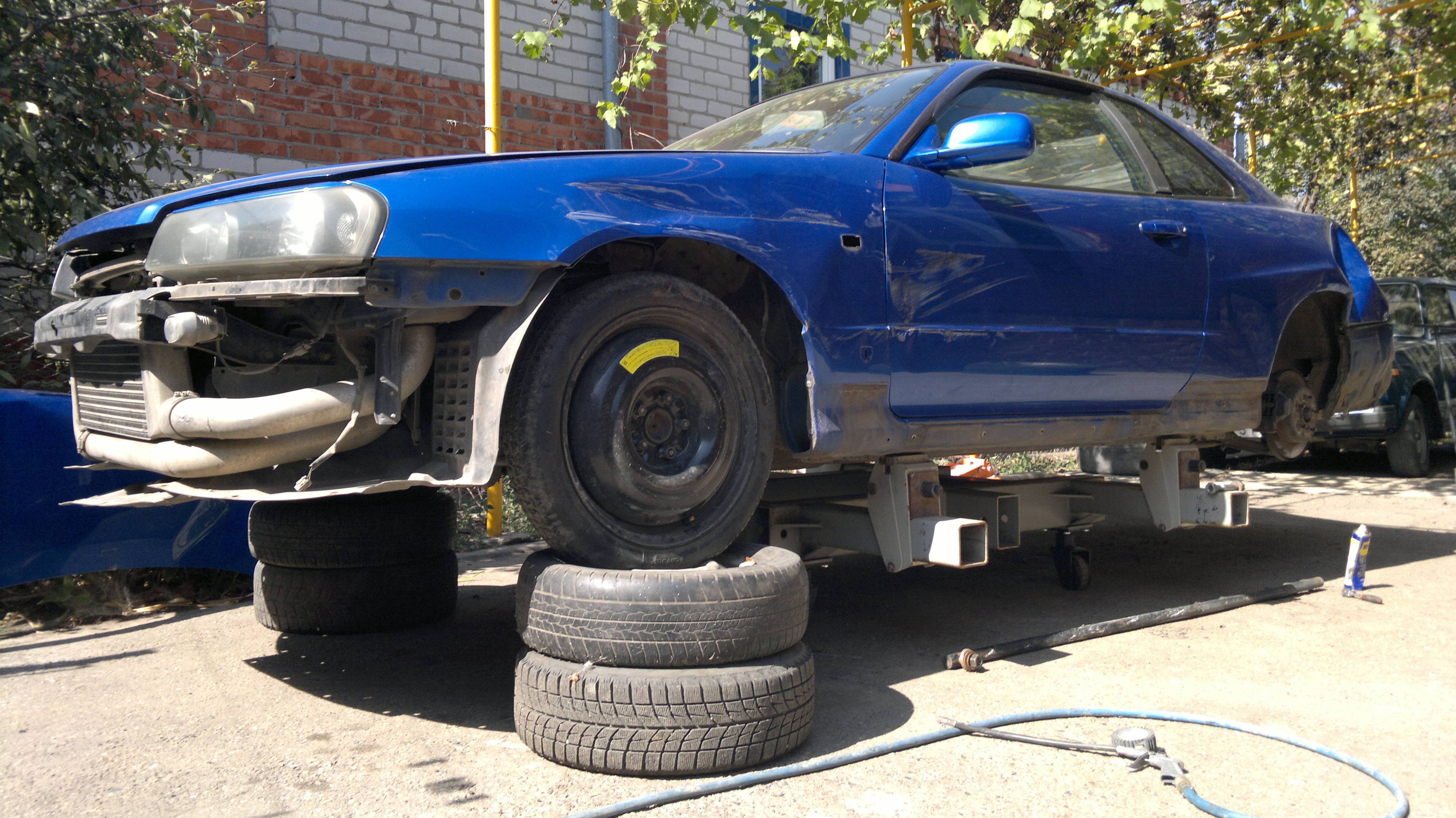 Кузовной ремонт Skyline R34 coupe. #4/10 Работы на стапеле