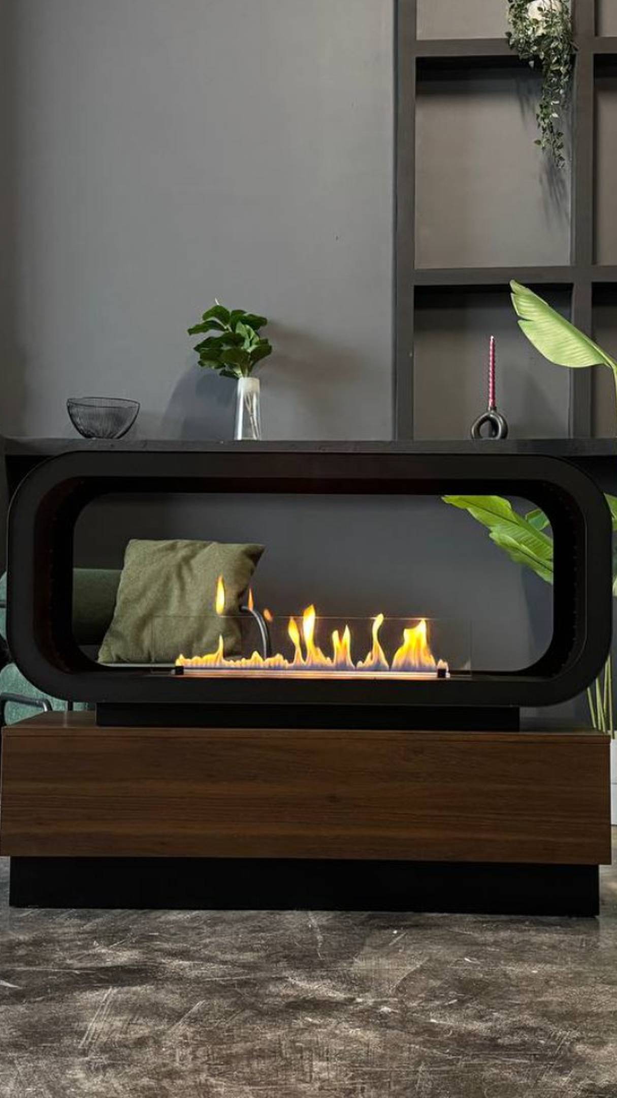 Тумба с автоматическим биокамином