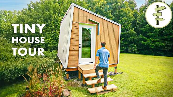 [4K] EXTRA SMALL Tiny House Built by Young Firefighter – FULL TOUR
