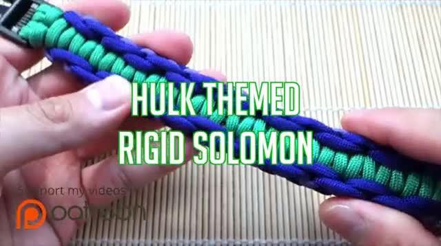How to Make a Hulk Themed Rigid Solomon Paracord Bracelet Tutorial_270p_360p