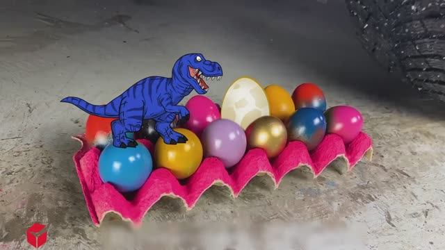 Детская анимация машина давит яйца, жиле и др.