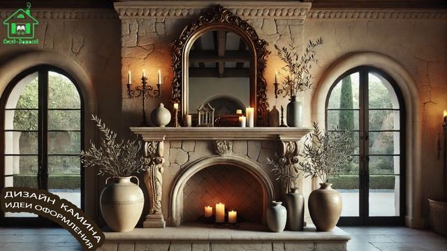 Камин в интерьере гостиной и идеи оформления полки 🕰️ (4)