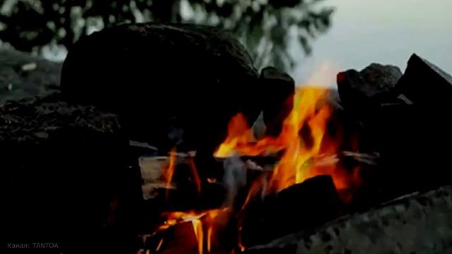 Звуки пламени костра и треск дров