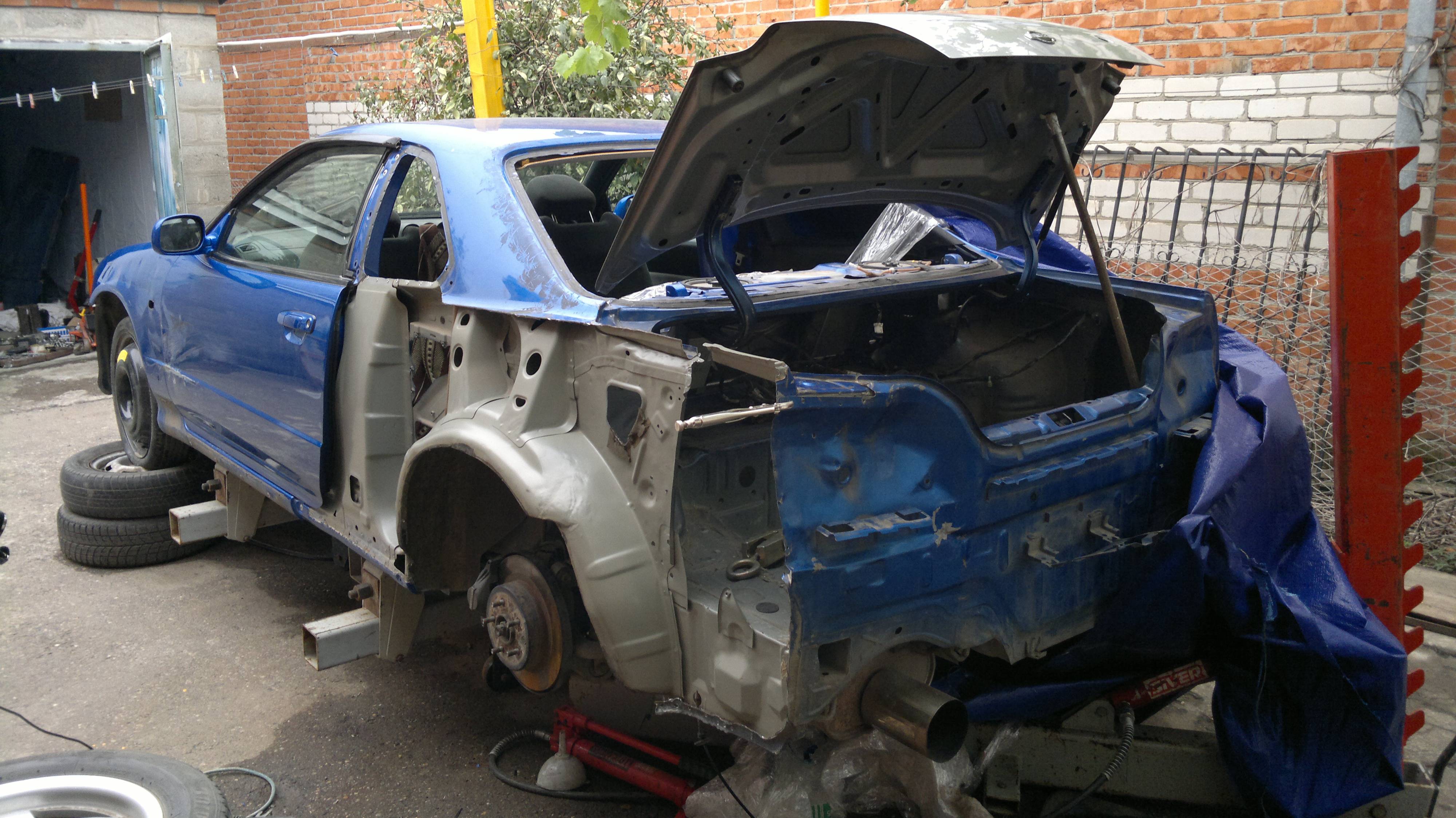 Кузовной ремонт Skyline R34 coupe. #6/10 Срезаем заднее крыло