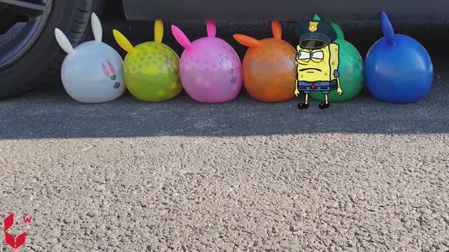 Детская анимация машина давит антистрессы, яйца и др.