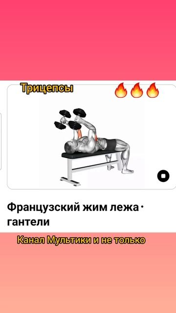 Техника выполнения 💥 Французский жим лежа • Гантели  ✅️ 💪🙂