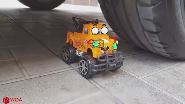 Детская анимация машина давит машинки, яйца и др.