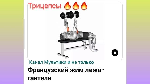 Техника выполнения 💥 Французский жим лежа • Гантели  ✅️ 💪🙂