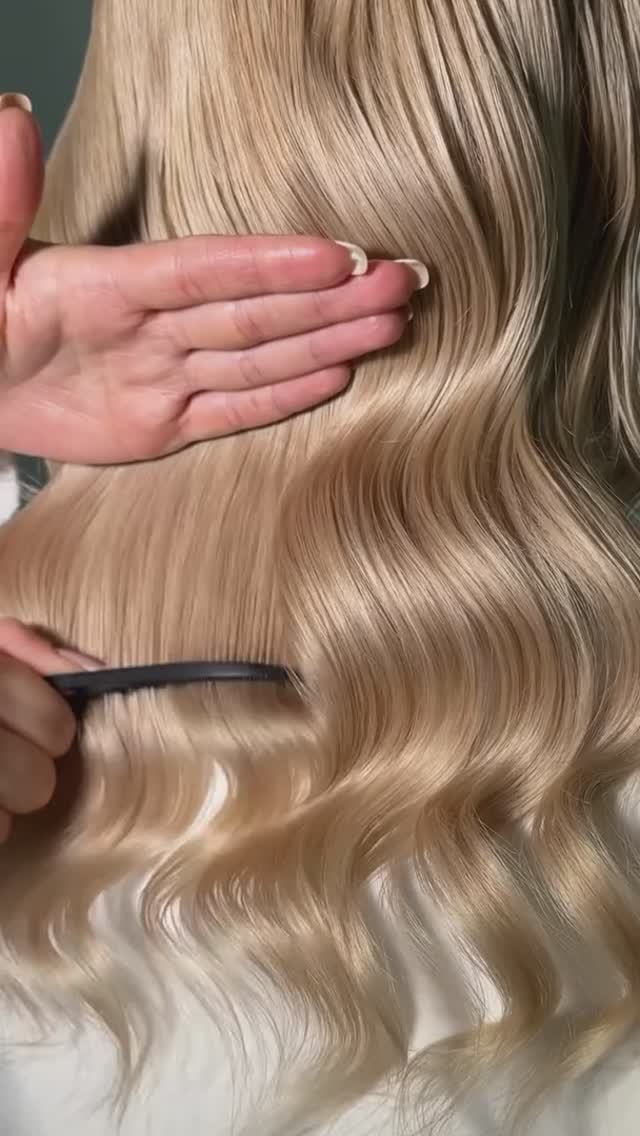 Элегантная укладка волна из волос #прическа #укладка #волосы #локоны