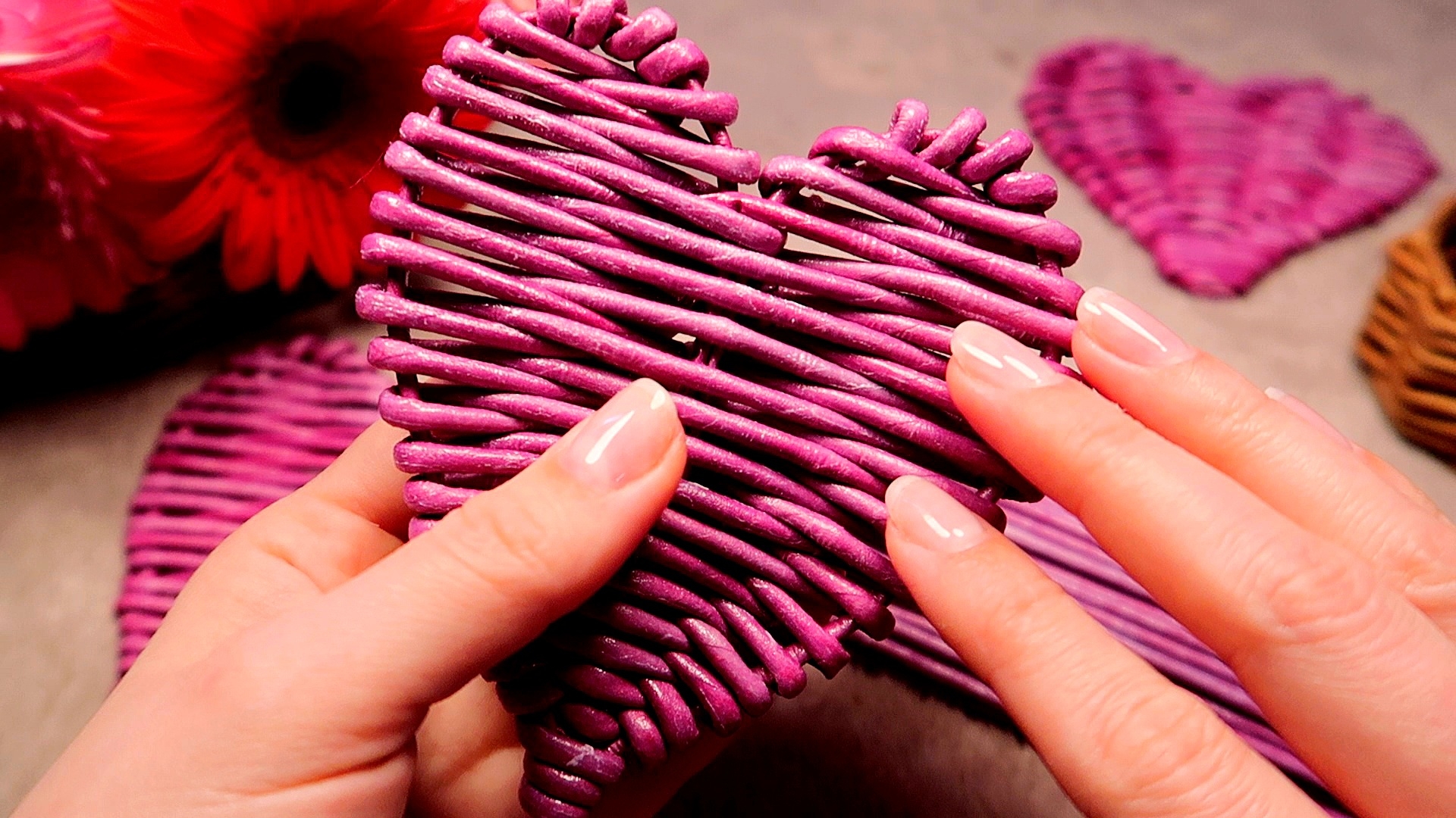 АСМР Валентинка из бумажных трубочек 💗