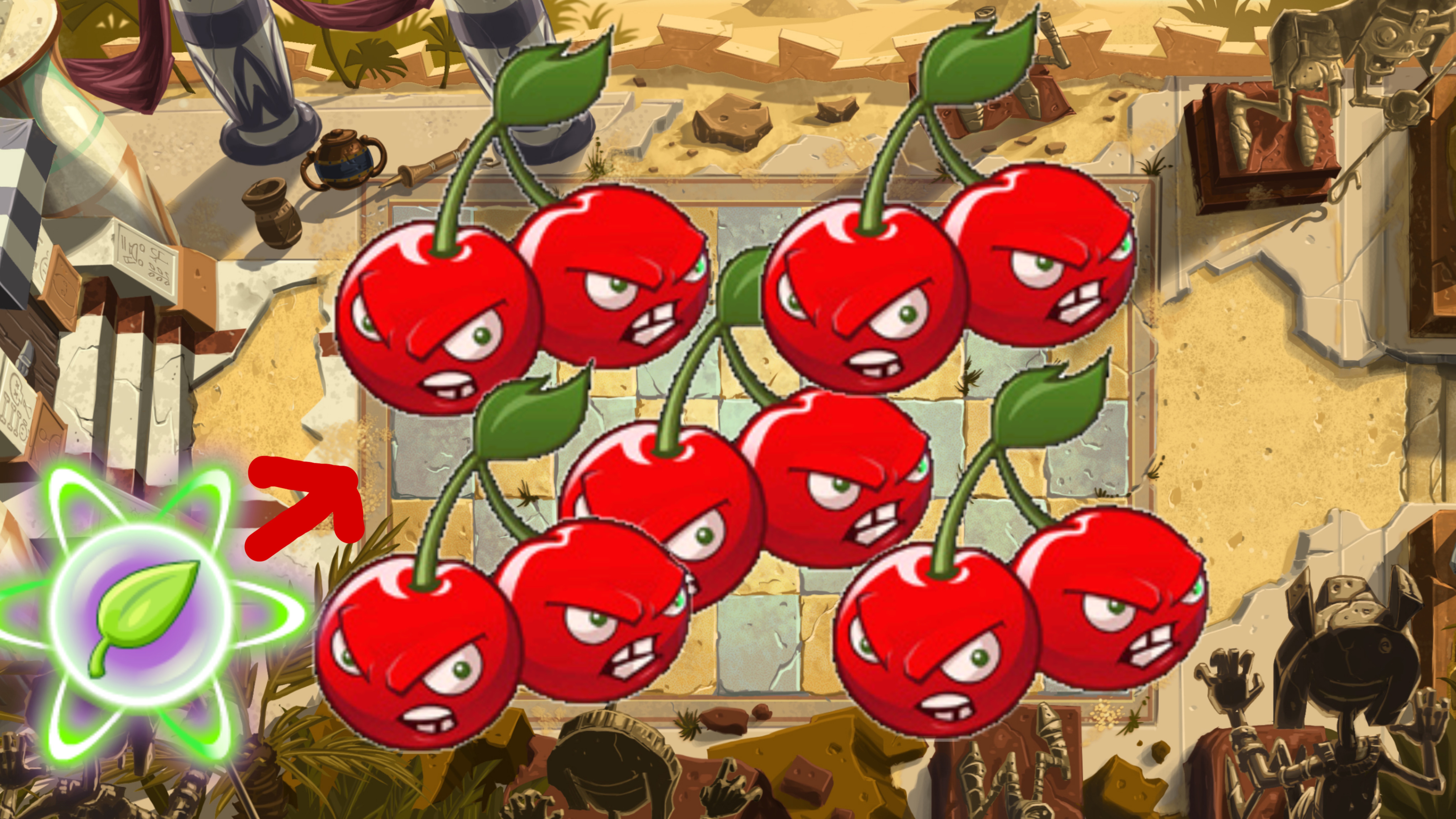 Теперь на взрывную вишню в plants vs zombies можно использовать буст лист?