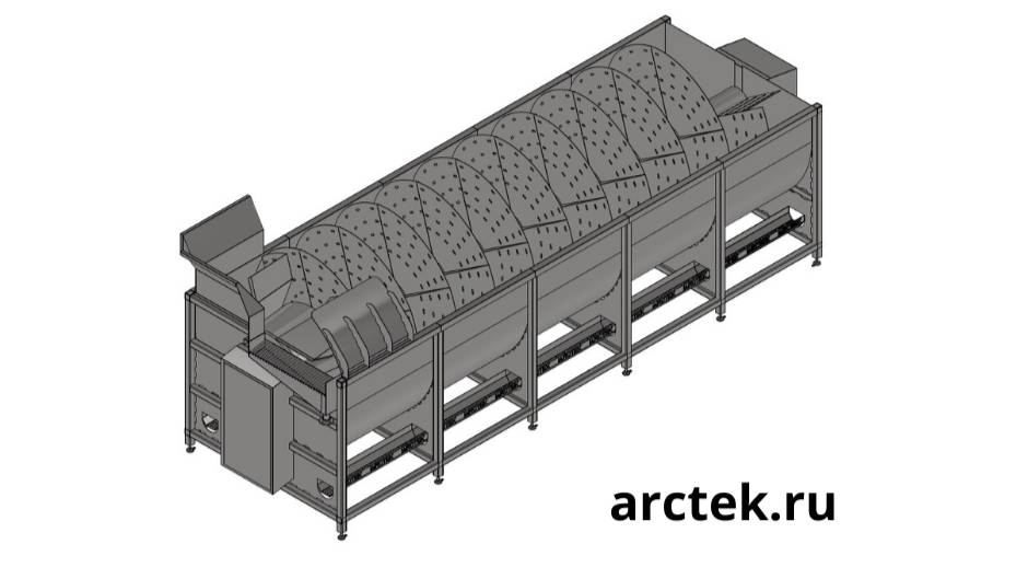 Спиральный танк охлаждения и спуска крови для рыбы