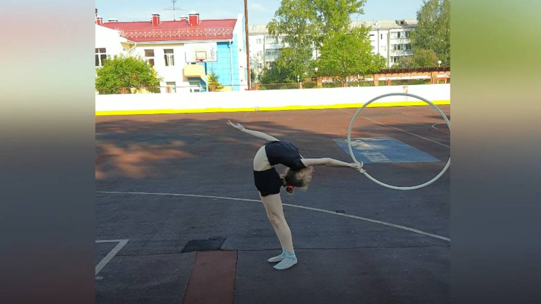 Работа с обручем. Тренировки дома