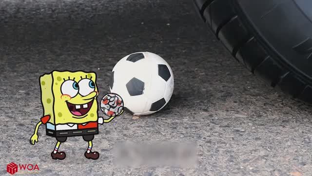 Детская анимация машина давит мячик, крокодила и др.